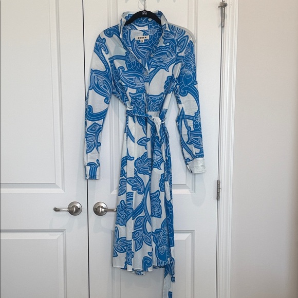 Boden | Dresses | Boden Shirt Dress In Blue And White Floral | Poshmark